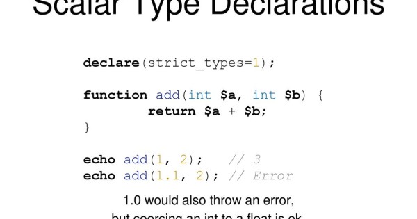 Understanding PHP Scalar Type Declarations