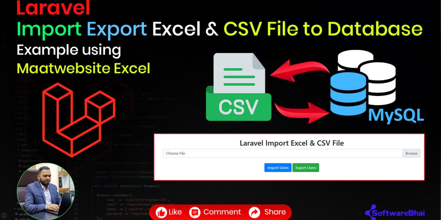 Laravel Excel Import Export GitHub Source Code | Free Laravel Project by SoftwareBhai
